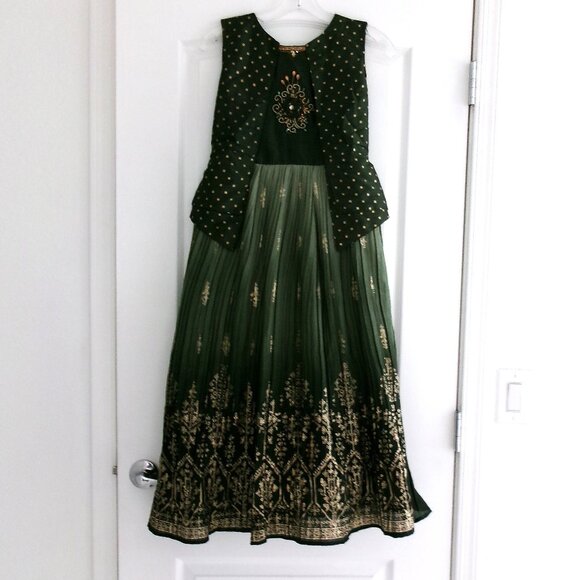 Taruni | Dresses | Like New Girls Indian Full Length Dark Green ...